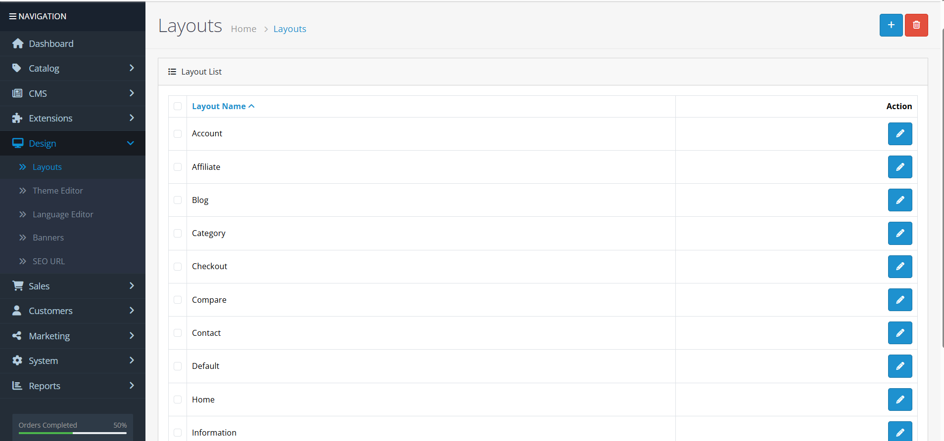 How to Set Up Layouts for Different modules in the Amazincart OpenCart 4 Theme